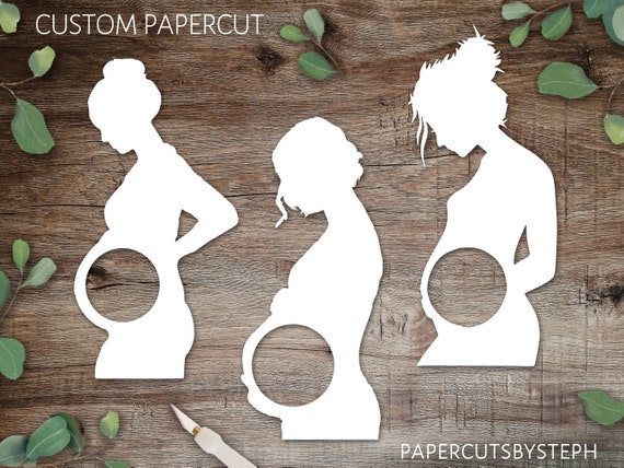 Custom Maternity Silhouette Papercut / Personalized Pregnancy | Etsy