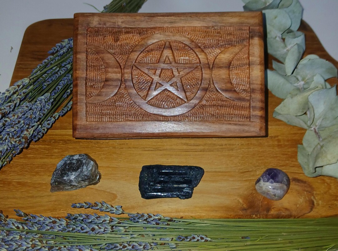 Pentacle Witch Box | Witches Storage Box | Wiccan Box | Tarot Card Box ...