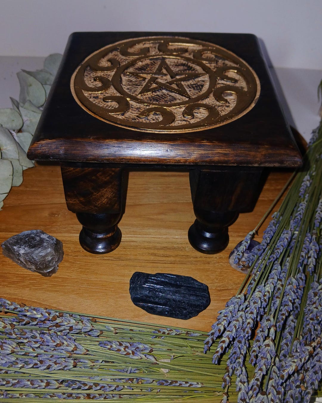 Pentacle Altar Table: Small Wooden Travel Altar - Etsy