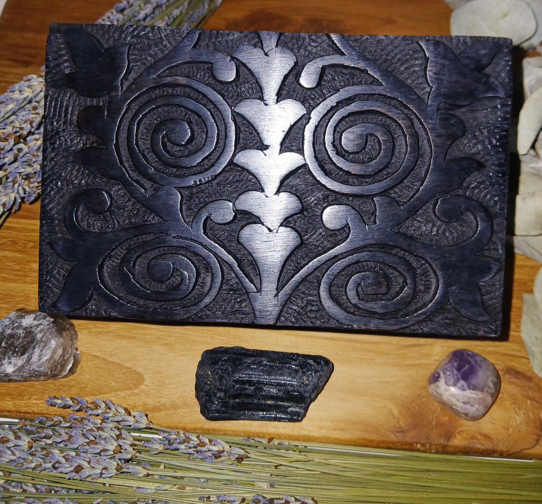 Black Witches Box | Witches Storage Box | Wiccan Box | Tarot Card Box ...