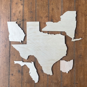 Wooden State Cutout Shape for Signs, Wood State Cutout, Wood State Home ...