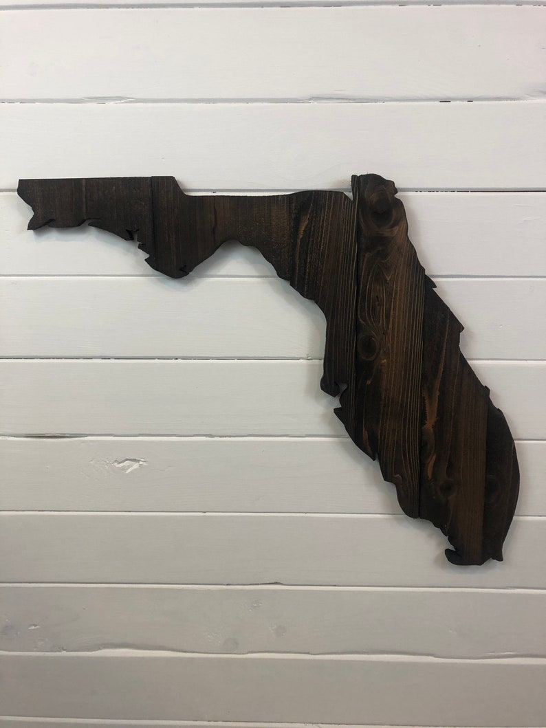 Florida Rustic Wood State Wooden Florida State Rustic | Etsy