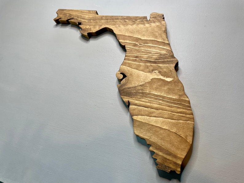 Florida Rustic Wood State, Wooden Florida State, Rustic Florida ...