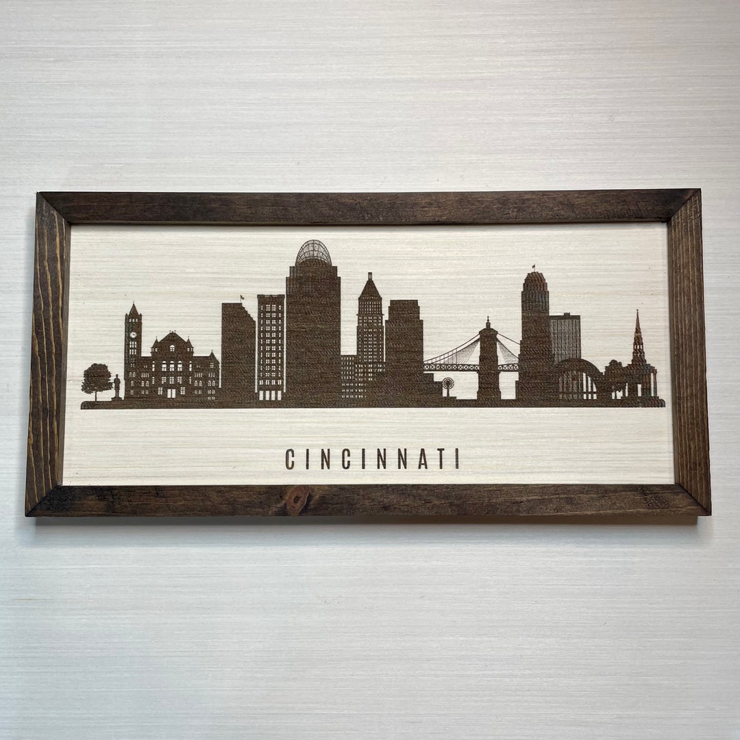 Cincinnati Skyline, Cincinnati Ohio Art, City Skylines, Cincinnati Reds ...