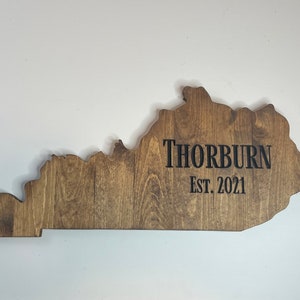 Personalized Kentucky Rustic Wood State, Wooden Kentucky State, Rustic ...