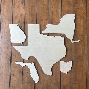 Wooden State Cutout Shape for Signs, Wood State Cutout, Wood State Home ...