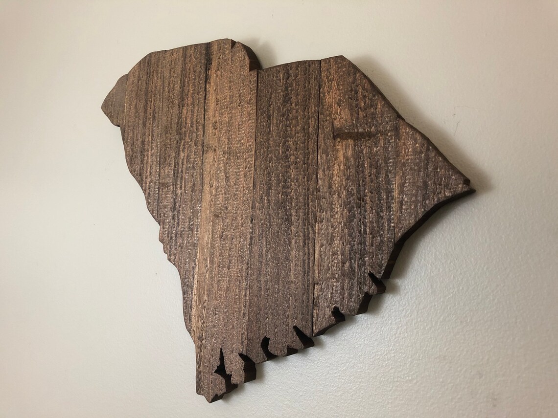 South Carolina Rustic Wood State Wooden South Carolina | Etsy