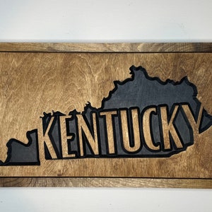 Kentucky Rustic Wood State, Wooden Kentucky State, Rustic Kentucky ...