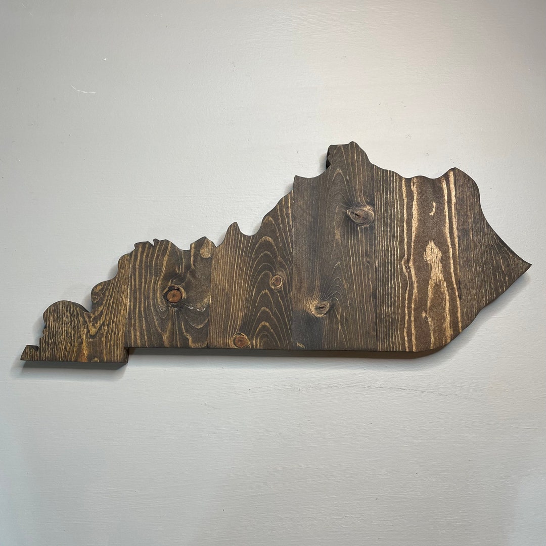 Kentucky Rustic Wood State, Wooden Kentucky State, Rustic Kentucky ...