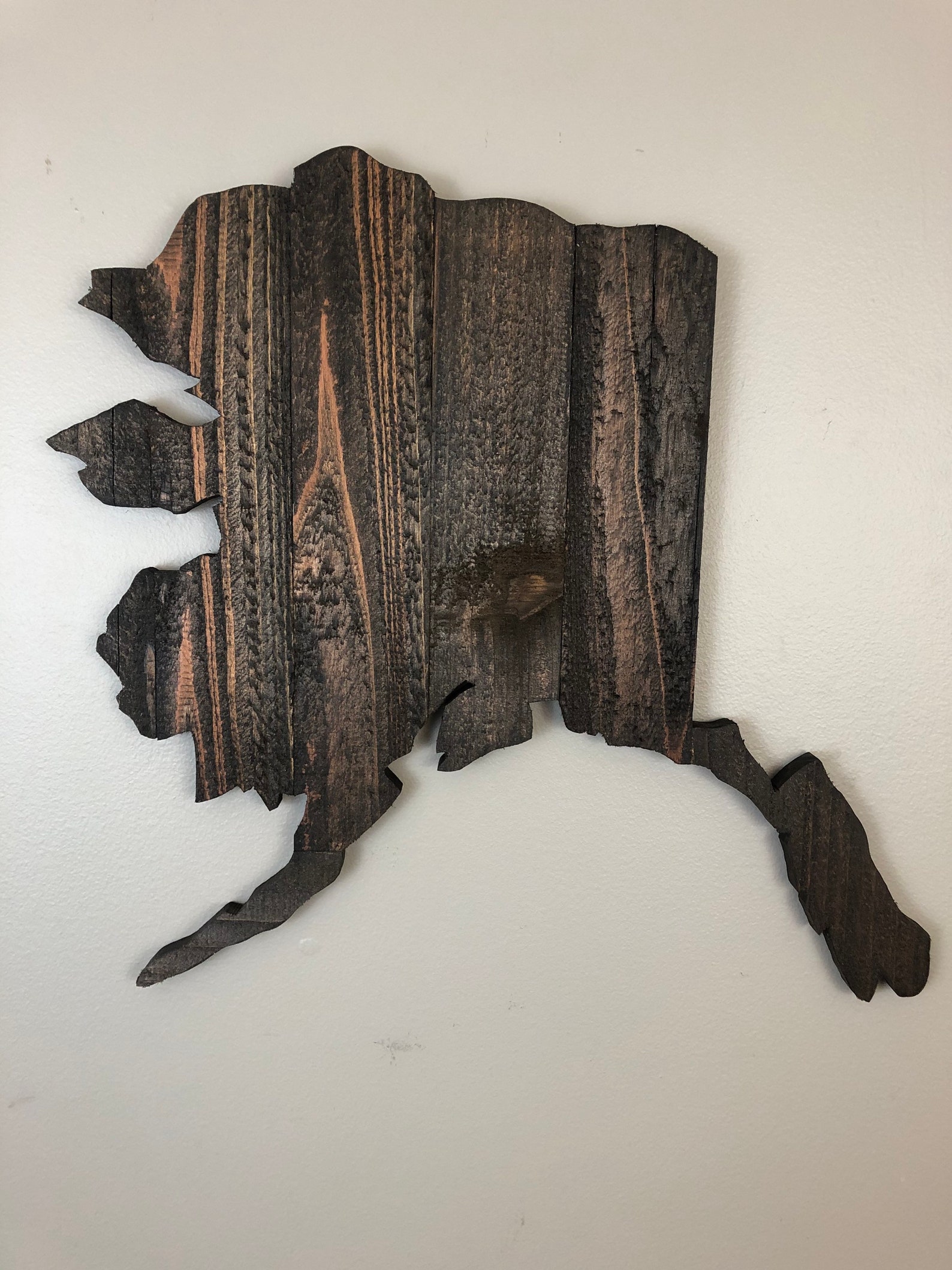 Alaska Rustic Wood State Wooden Alaska State Rustic Alaska | Etsy