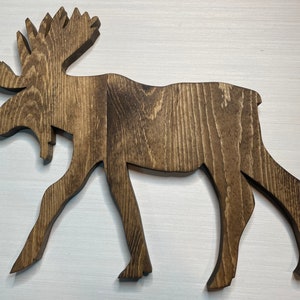 Wood Moose, Wooden Moose Cutout, Rustic Moose Sign, Farmhouse Moose ...