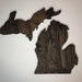 Michigan Rustic Wood State, Wooden Michigan State, Rustic Michigan ...