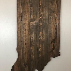 Indiana Rustic Wood State, Wooden Indiana State, Rustic Indiana ...