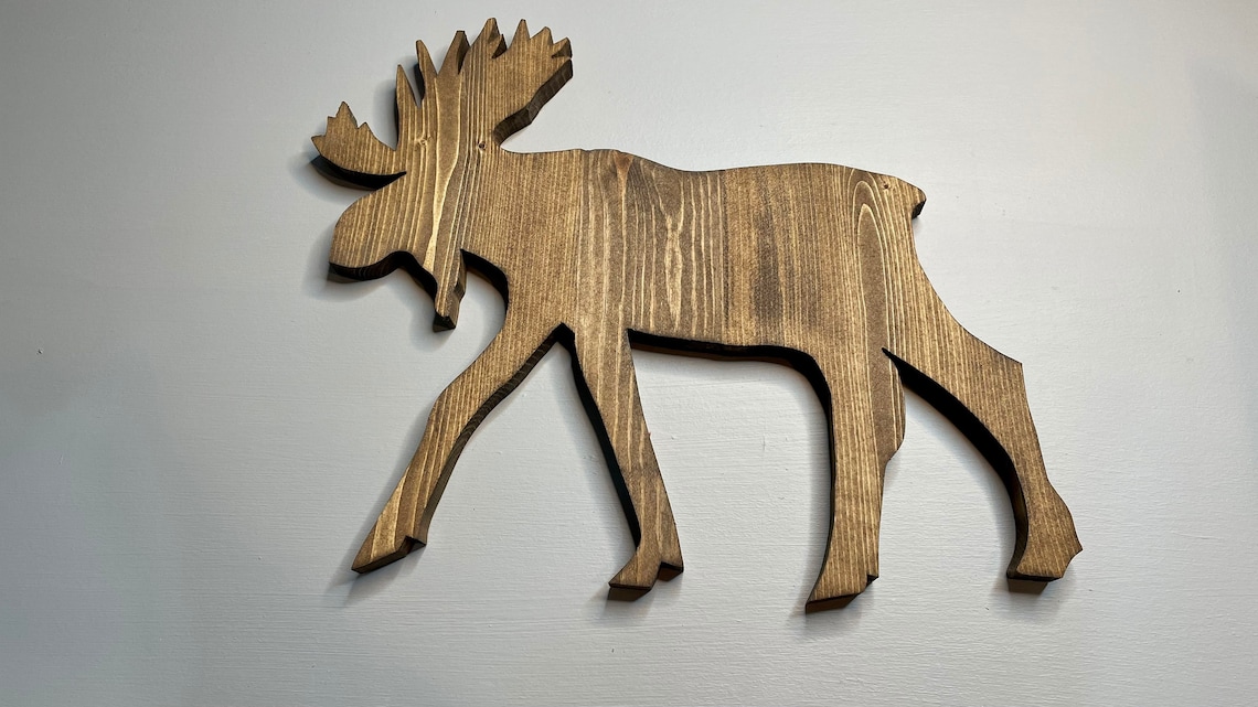 Wood Moose Wooden Moose Cutout Rustic Moose Farmhouse - Etsy