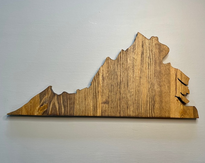 Virginia Rustic Wood State, Wooden Virginia State, Rustic Virginia ...
