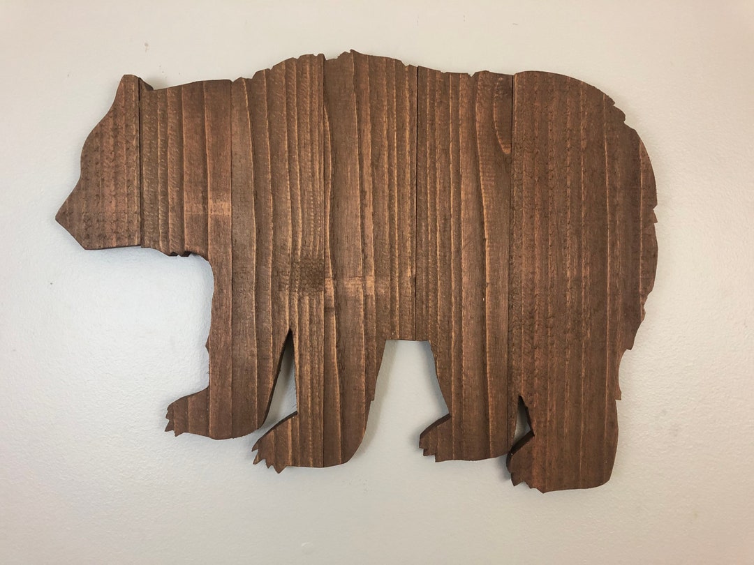 Wood Bear, Wooden Bear Cutout, Rustic Bear, Farmhouse Bear, Smokey ...