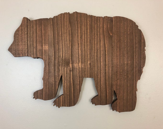 Wood Bear, Wooden Bear Cutout, Rustic Bear, Farmhouse Bear, Smokey ...