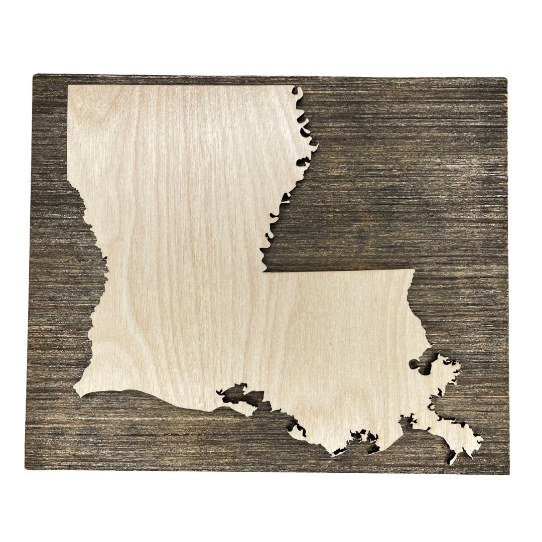 Louisiana Wooden State Cutout Shape for Signs, Louisiana Wood State ...