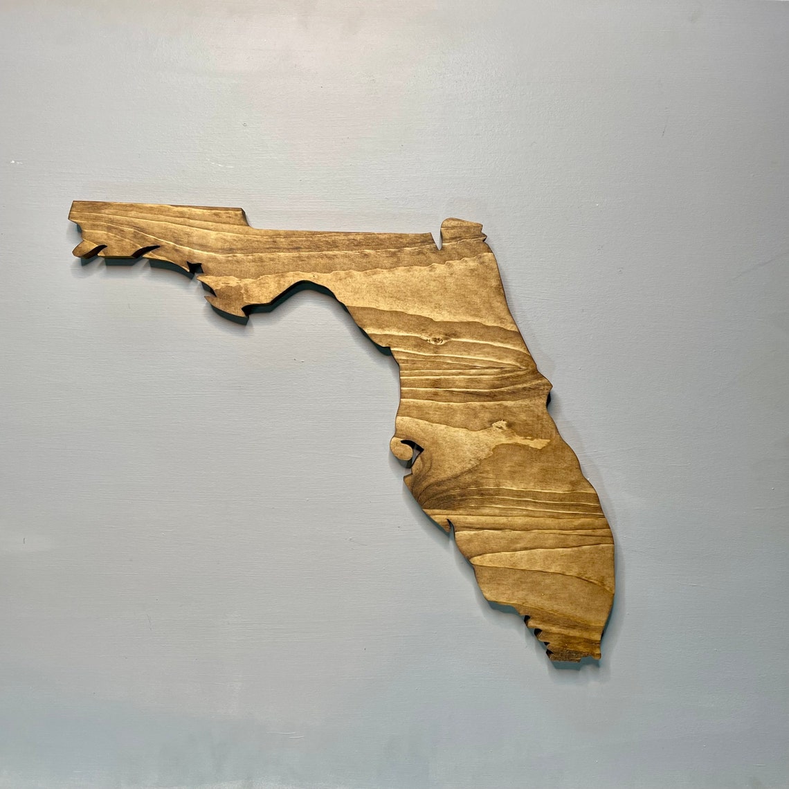 Florida Rustic Wood State, Wooden Florida State, Rustic Florida ...