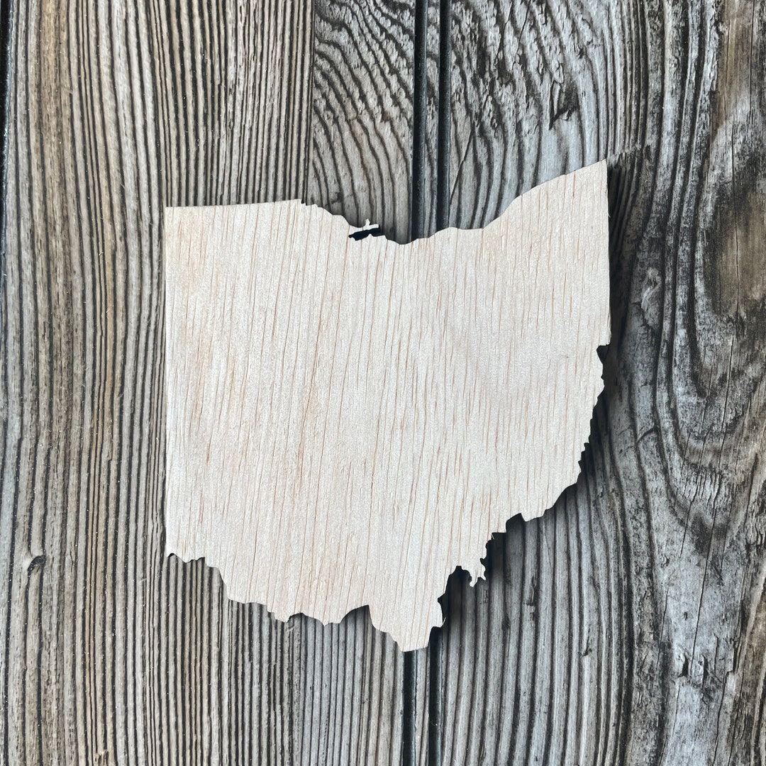 Ohio Wooden State Cutout Shape for Signs, Ohio Wood State Cutout, Wood ...