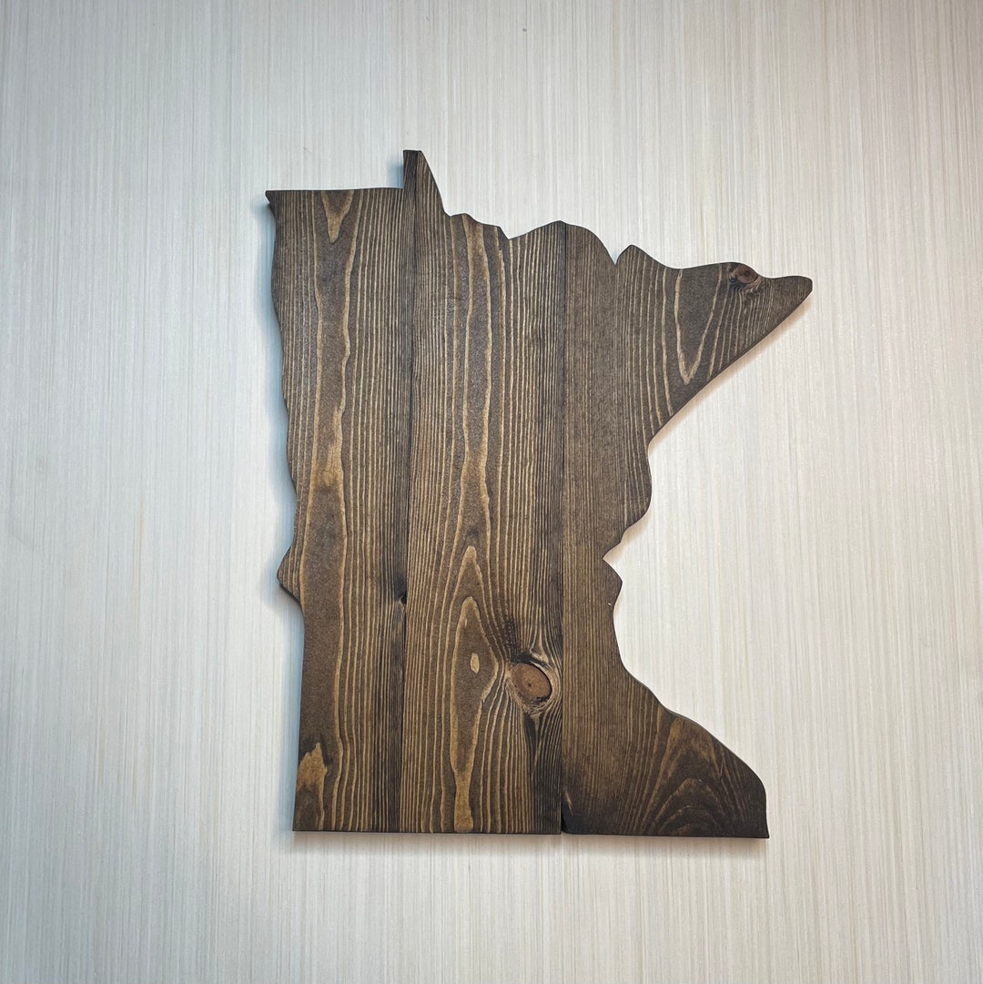Minnesota Rustic Wood State, Wooden Minnesota State, Rustic Minnesota ...