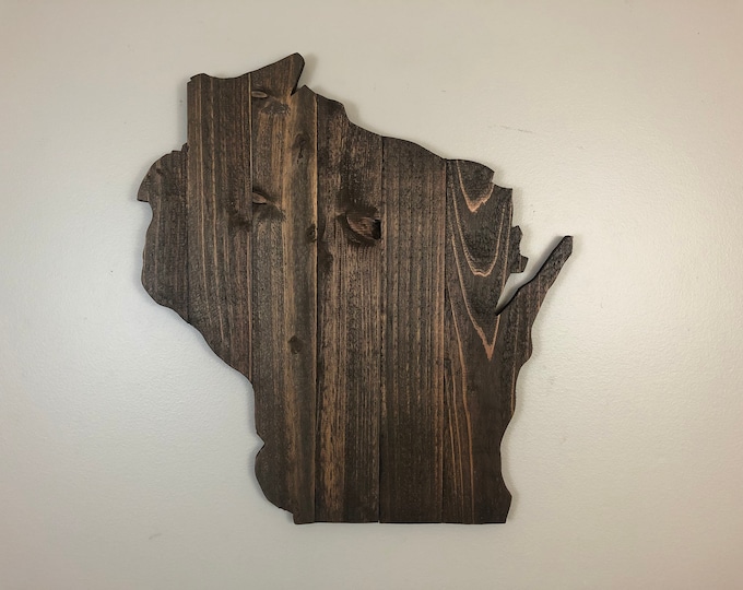 Wisconsin Rustic Wood State, Wooden Wisconsin State, Rustic Wisconsin ...