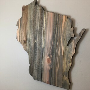 Wisconsin Rustic Wood State, Wooden Wisconsin State, Rustic Wisconsin ...