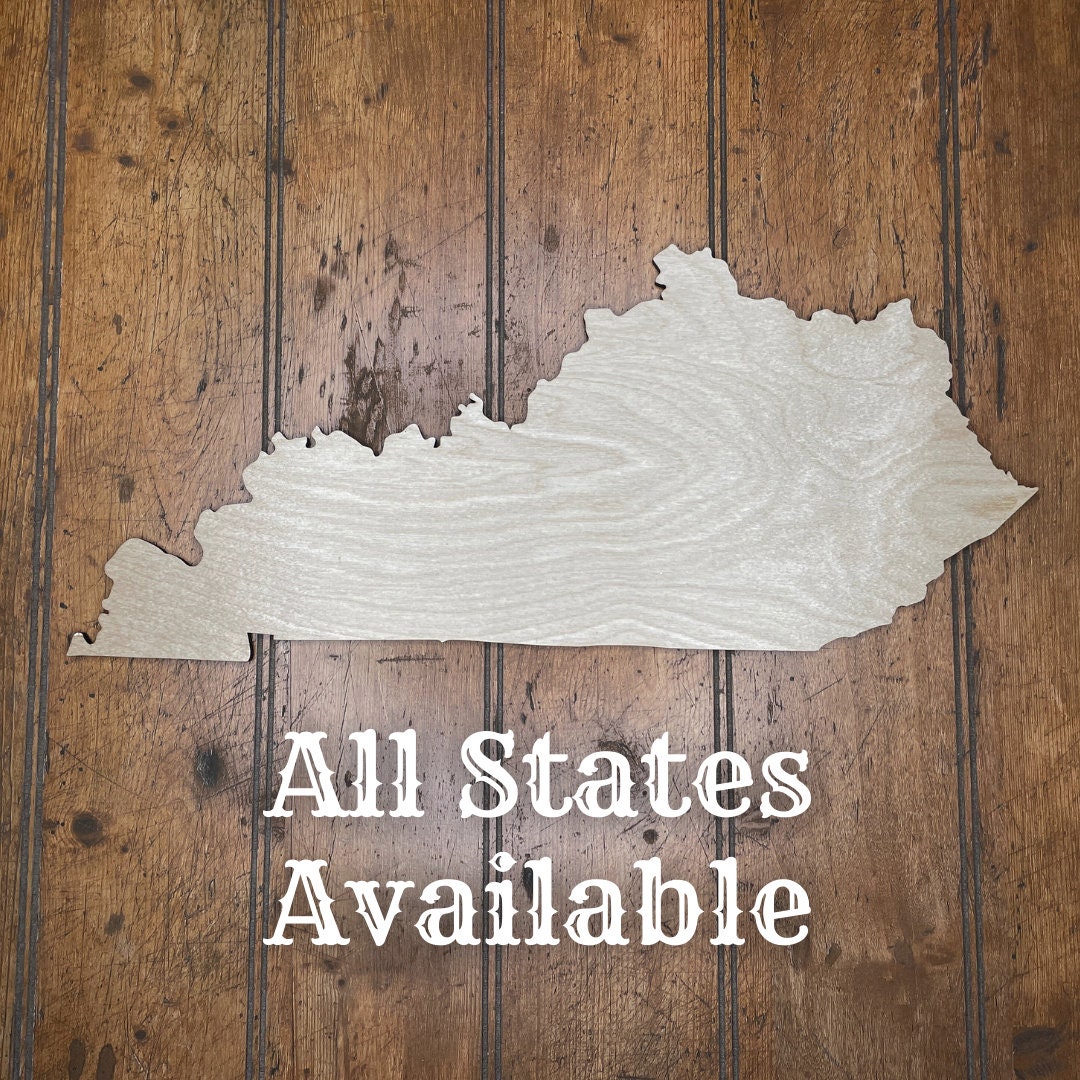 Kentucky Wooden State Cutout Shape for Signs Wood State - Etsy