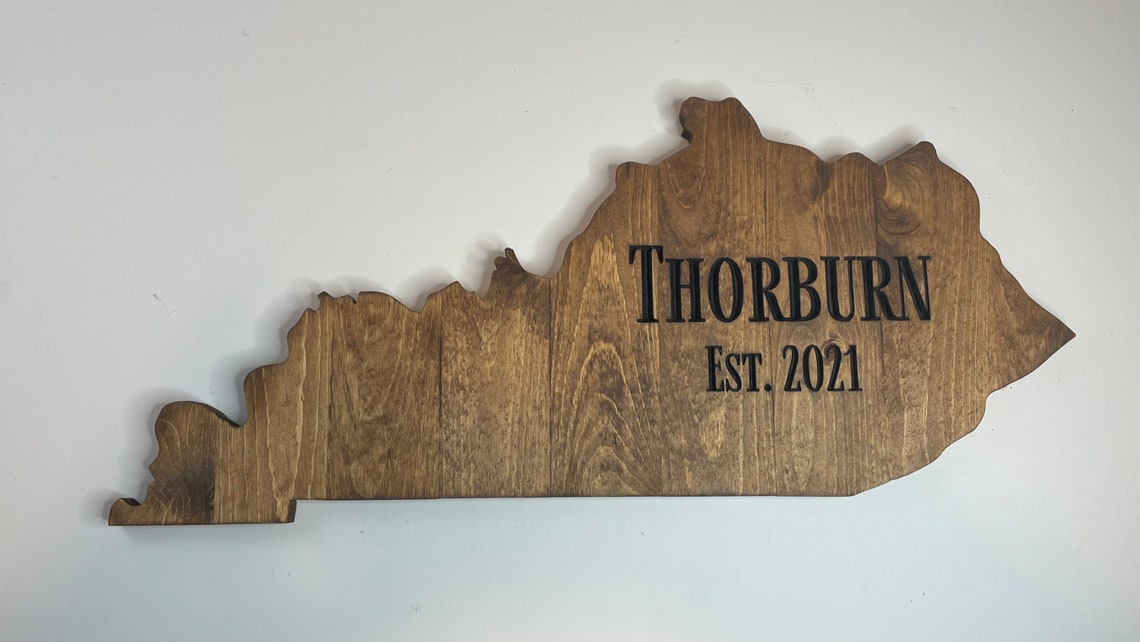 Personalized Kentucky Rustic Wood State Wooden Kentucky - Etsy