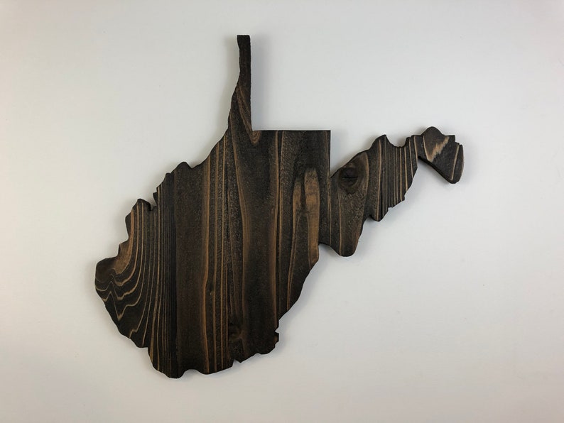 West Virginia Cutout Wooden West Virginia State Rustic West | Etsy