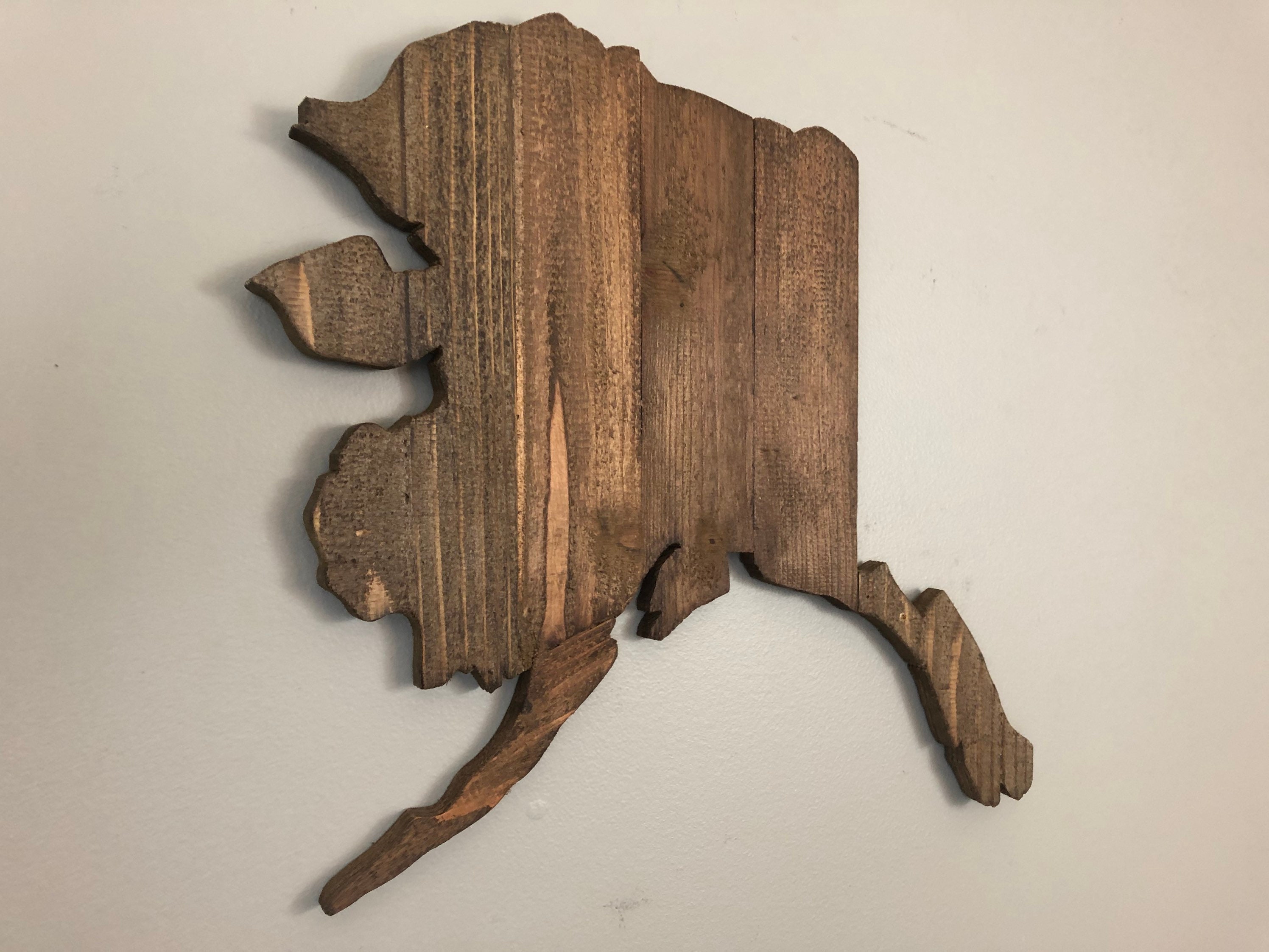 Alaska Rustic Wood State Wooden Alaska State Rustic Alaska | Etsy