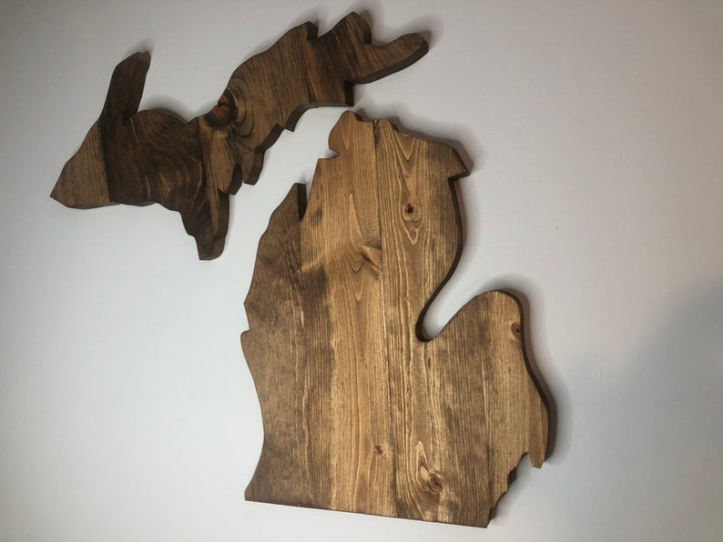 Michigan Rustic Wood State Wooden Michigan State Rustic | Etsy