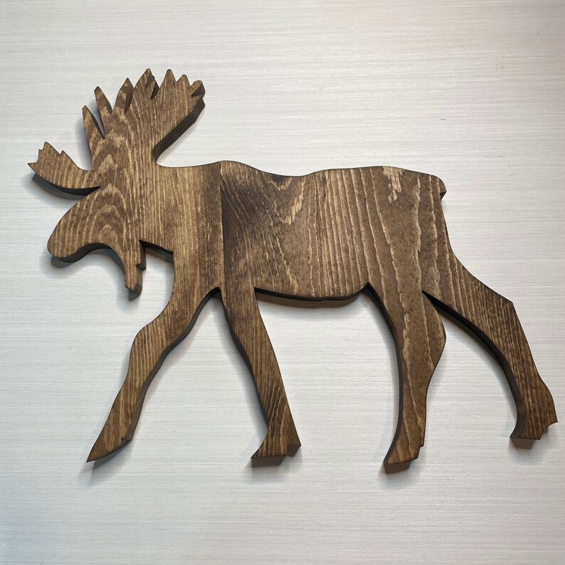 Wood Moose Wooden Moose Cutout Rustic Moose Sign Farmhouse - Etsy