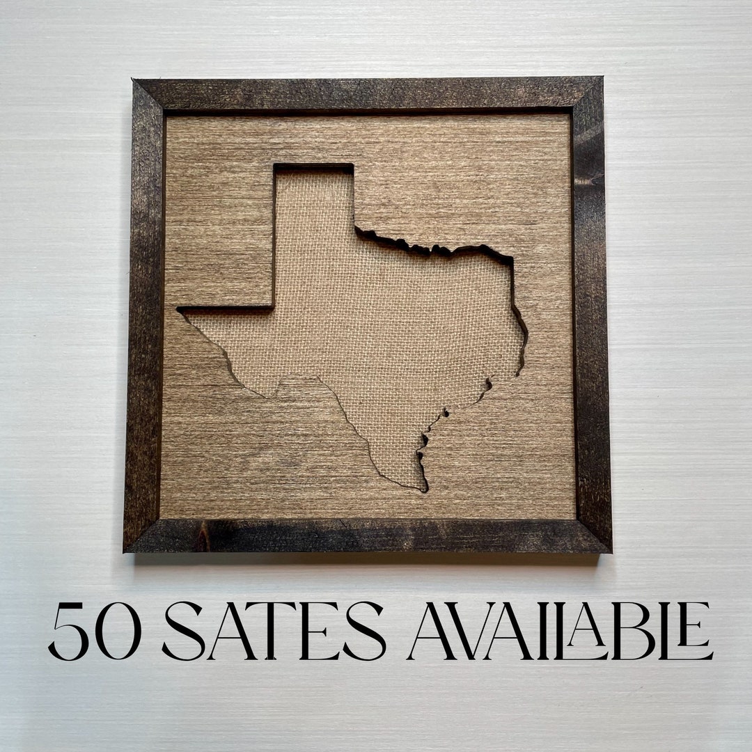 Rustic Wood State Cutout, Large State Cutout, Wood State Outline ...
