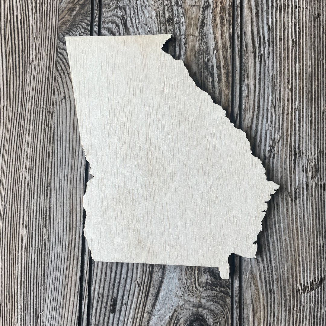 Georgia Wooden State Cutout Shape for Signs, Georgia Wood State Cutout ...