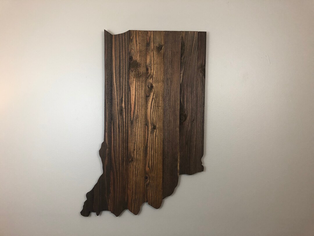 Indiana Rustic Wood State, Wooden Indiana State, Rustic Indiana ...
