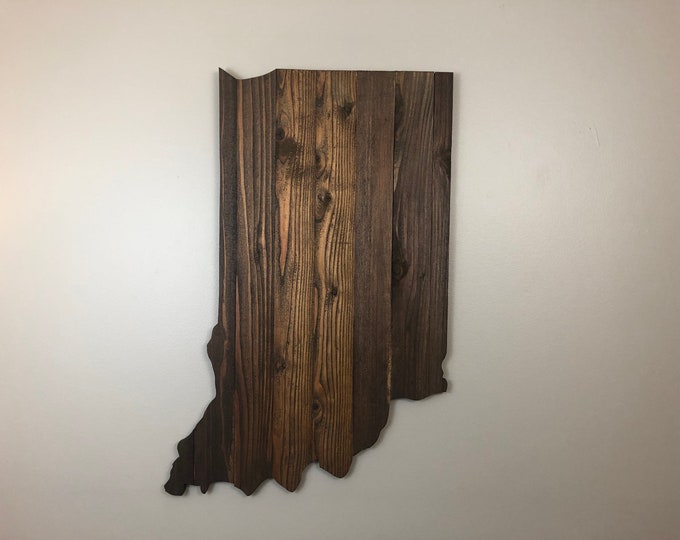 Indiana Rustic Wood State Wooden Indiana State Rustic - Etsy