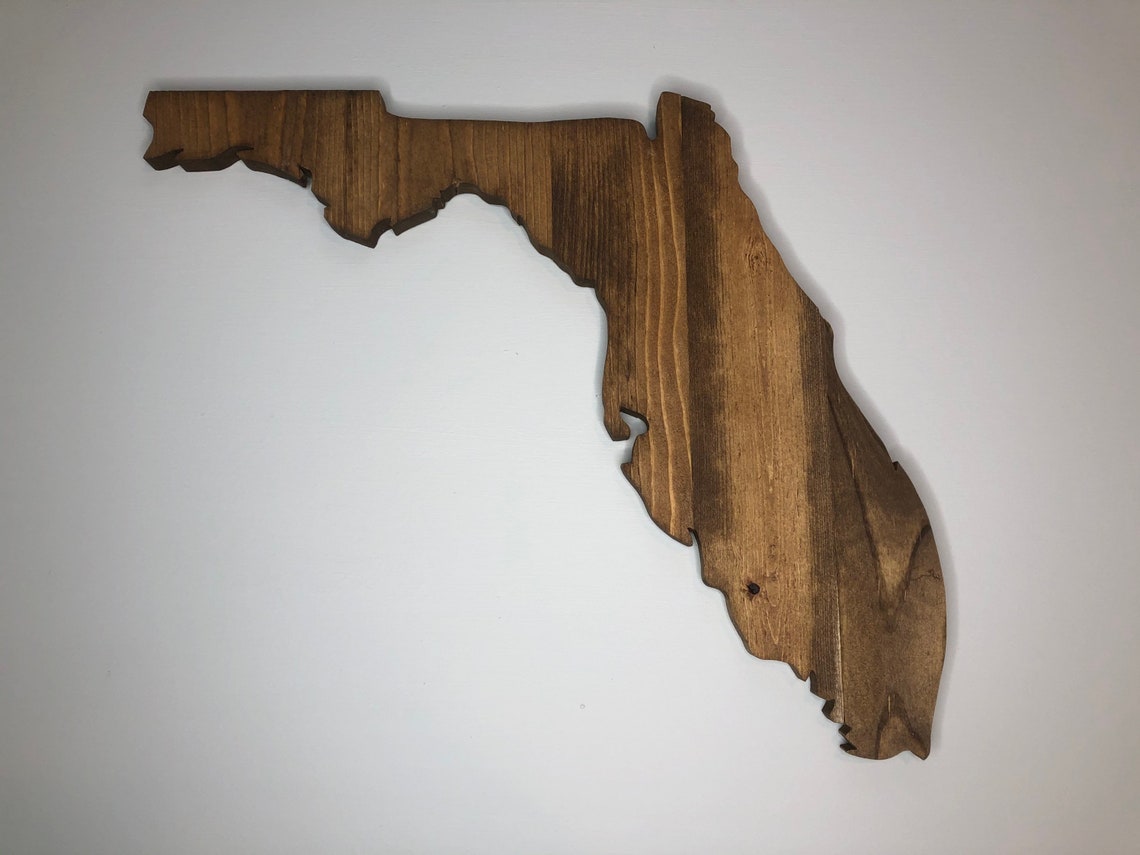 Florida Rustic Wood State Cut Out Large State Cutout Wood - Etsy
