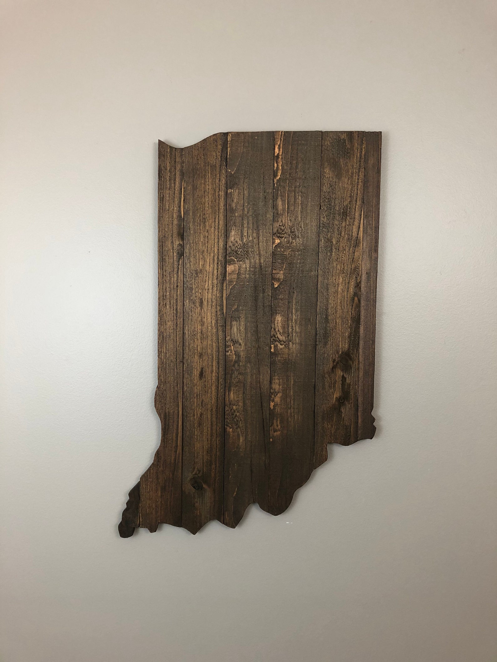 Indiana Rustic Wood State Wooden Indiana State Rustic - Etsy