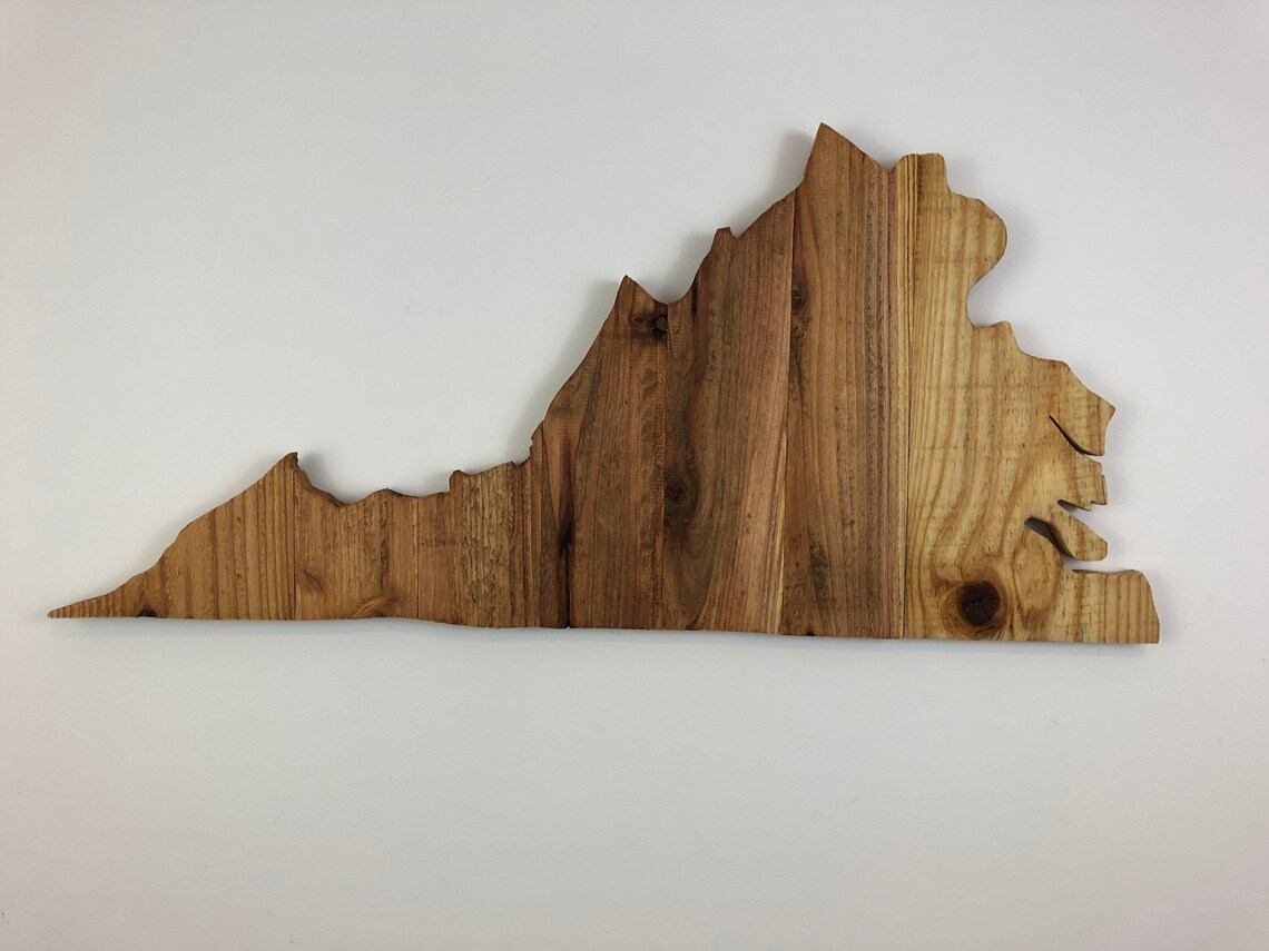 Virginia Rustic Wood State Wooden Virginia State Rustic | Etsy