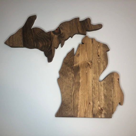 Michigan Rustic Wood State Wooden Michigan State Rustic - Etsy