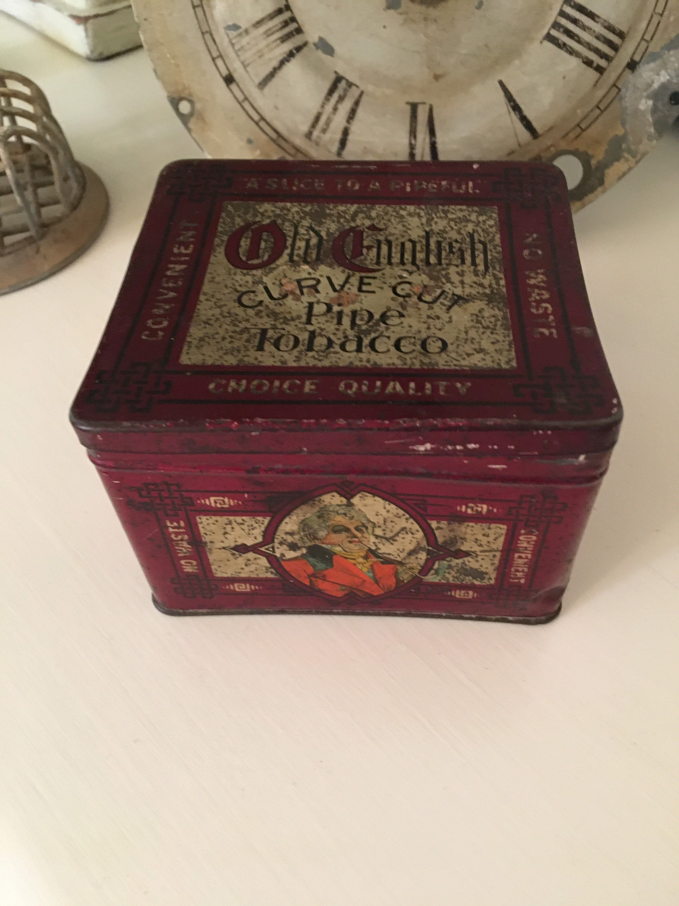 Vintage Old English Curve Cut Pipe Tobacco Tin - Etsy