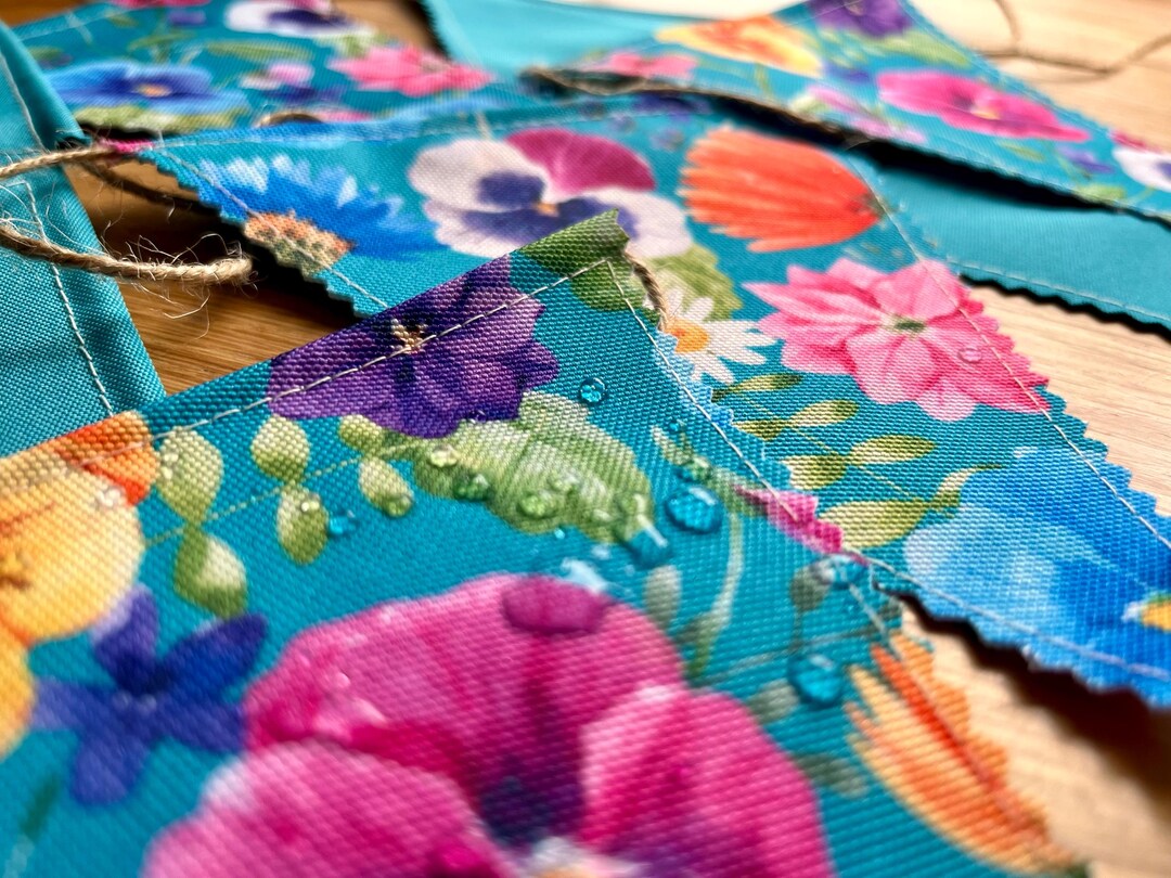 100% WATERPROOF, DOUBLE SIDED Bunting, Multi Coloured, Indoor, Outdoor ...