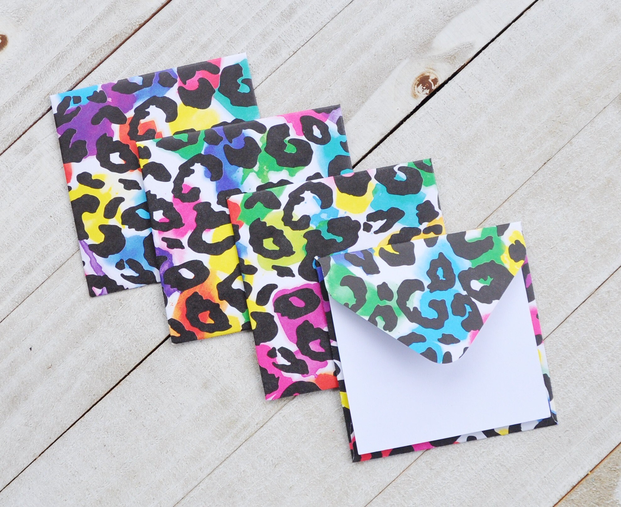 Small Leopard Envelopes, Mini Animal Print Envelopes, Bright Envelopes ...