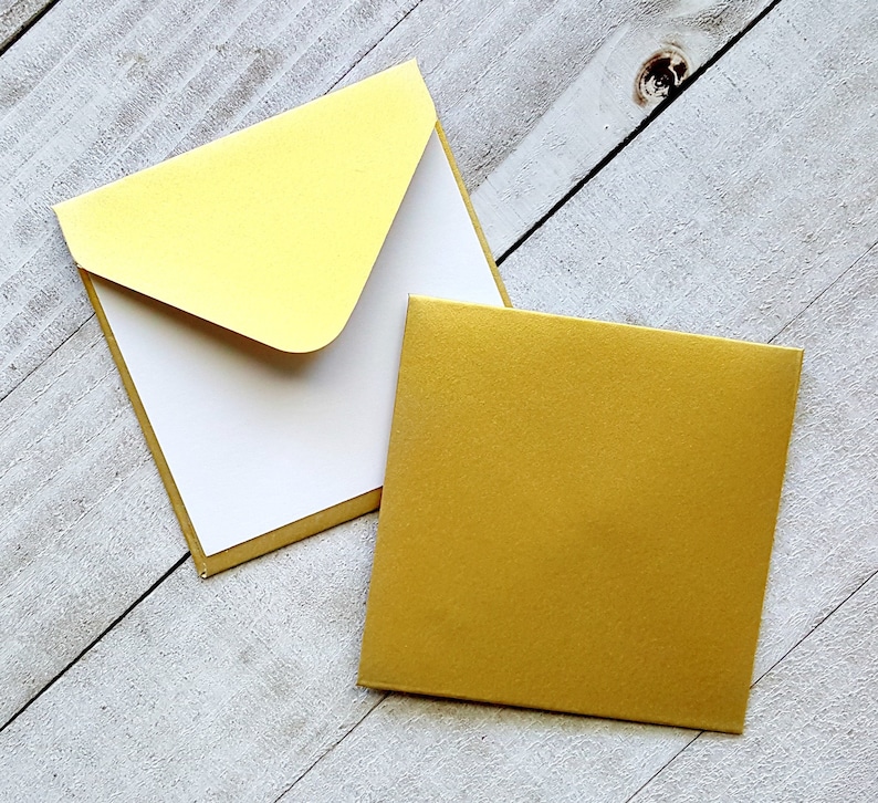 Gold Mini Envelopes Blank Mini Cards Bridal Shower Advice - Etsy