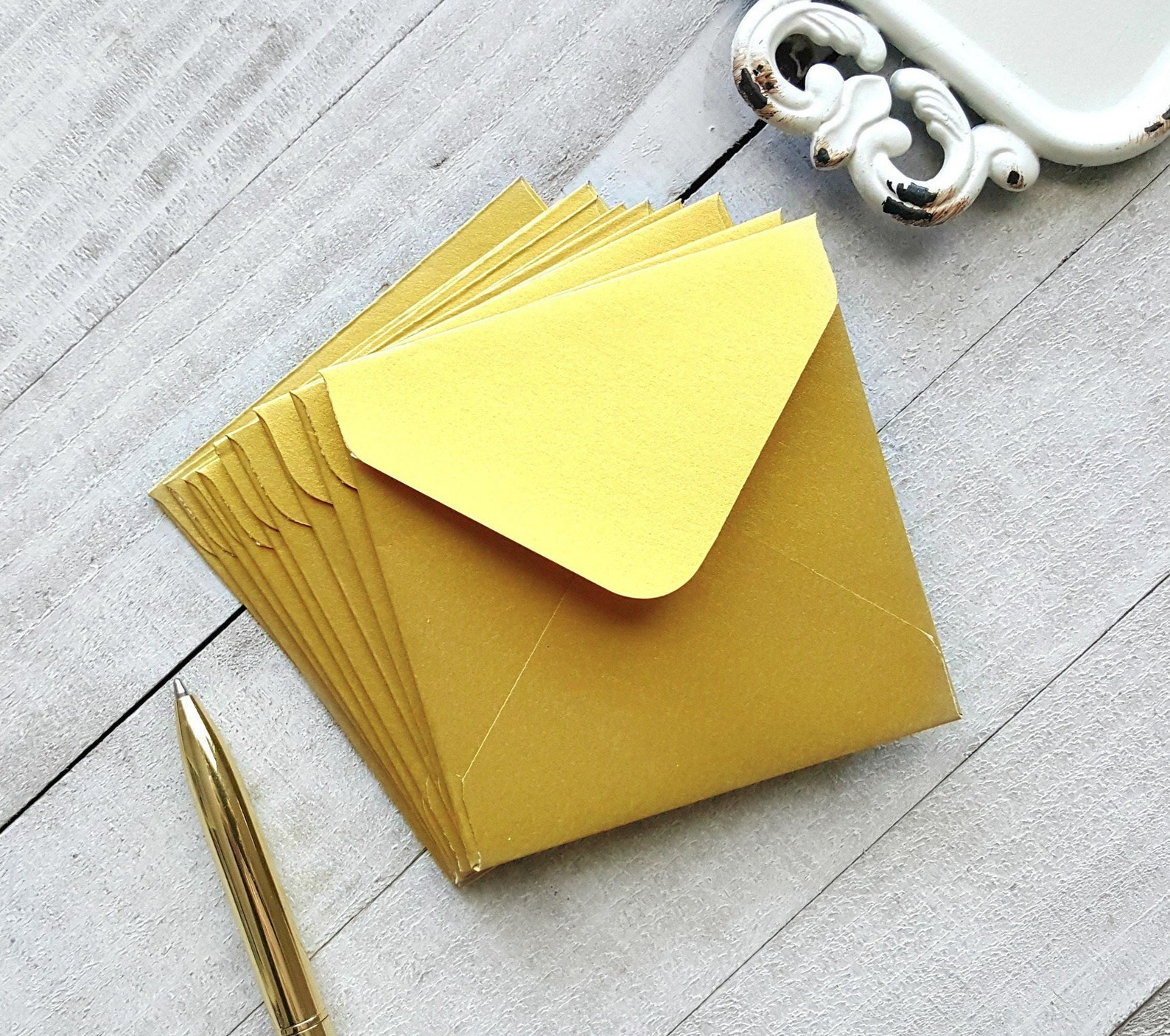Gold Mini Envelopes Blank Mini Cards Bridal Shower Advice - Etsy