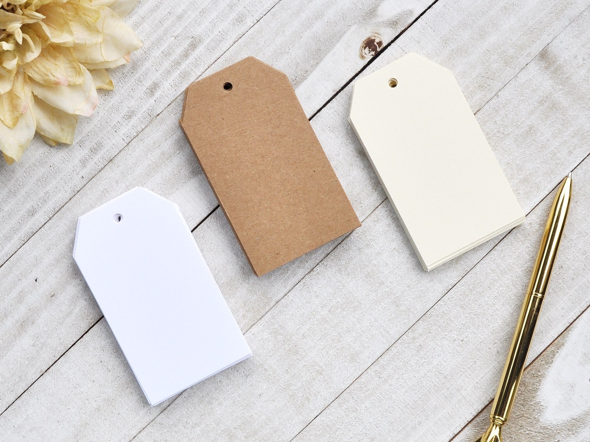 Paper Gift Tags White Gift Tags Kraft Gift Tags Ivory Gift - Etsy