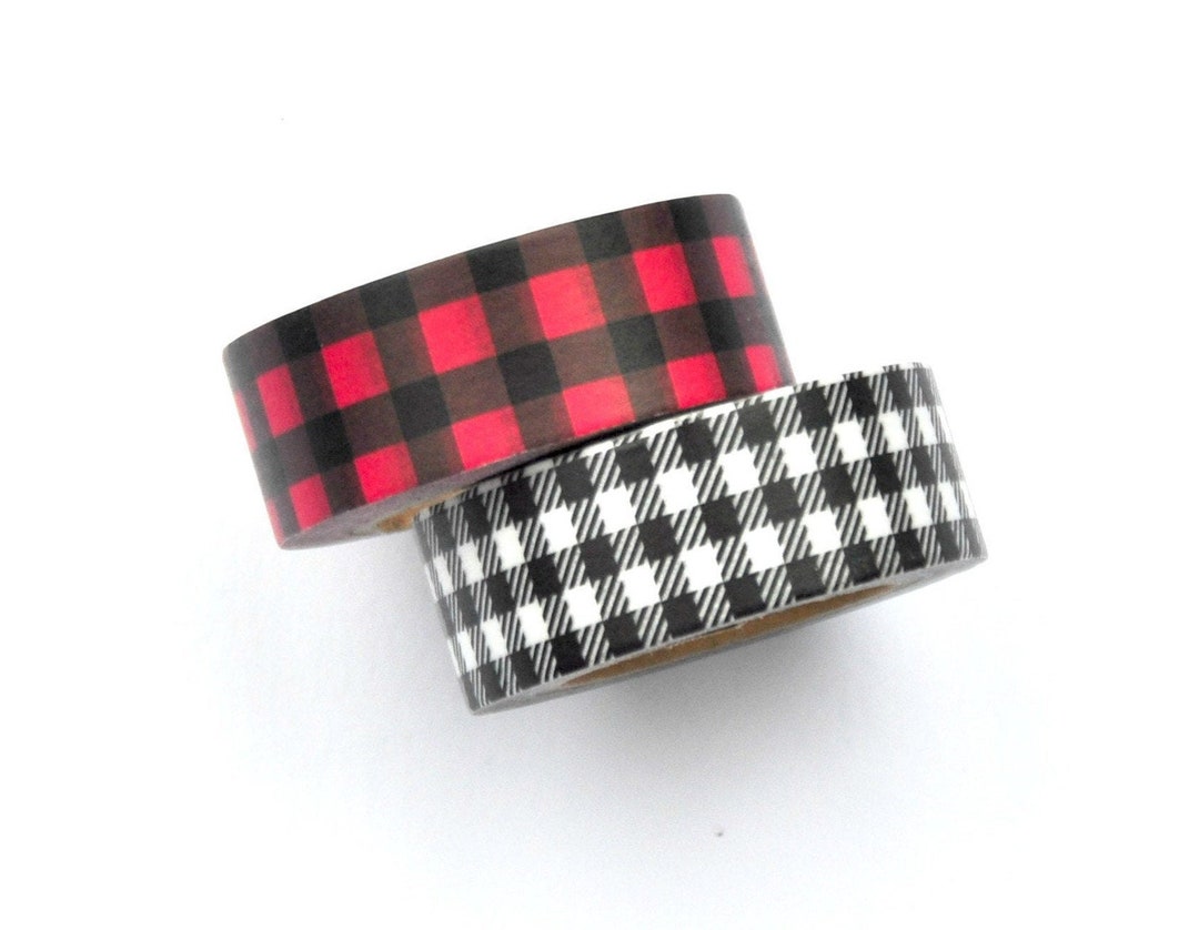 Plaid Washi Tape, Buffalo Plaid Washi Tape, Red and Black Washi Tape ...