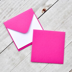 Bright Pink Mini Envelopes, Blank Mini Cards, Valentine's Day Envelopes ...