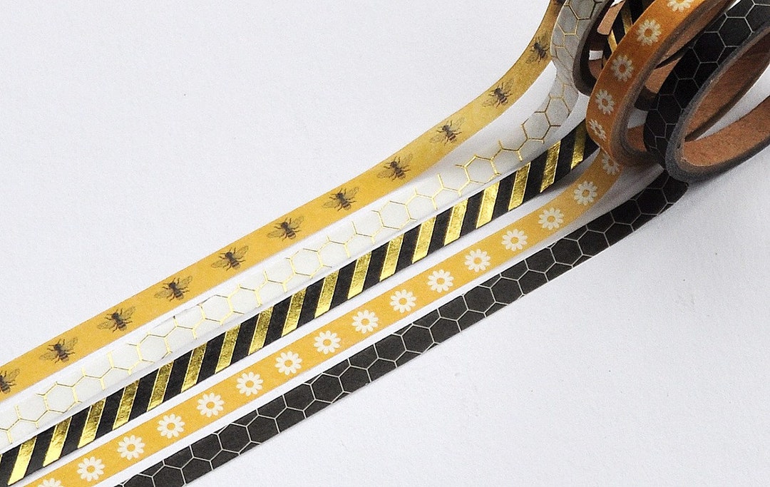 Honey Bee Washi Tape, Honeycomb Washi Tape, Decorative Craft Tape, Gold ...